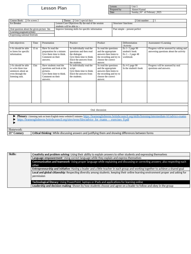 Listening Skills Unit 5 16-2-2025 | PDF | Communication | Human ...