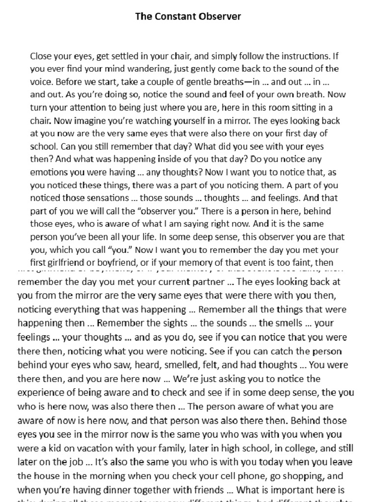 The Constant Observer | PDF