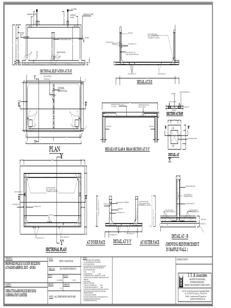 Pdmp-If-01 Septic Tank Detail | PDF | Building Engineering | Concrete