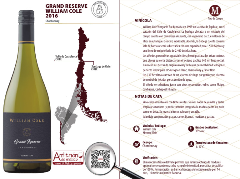 Grand Reserve William Cole Chardonnay | PDF