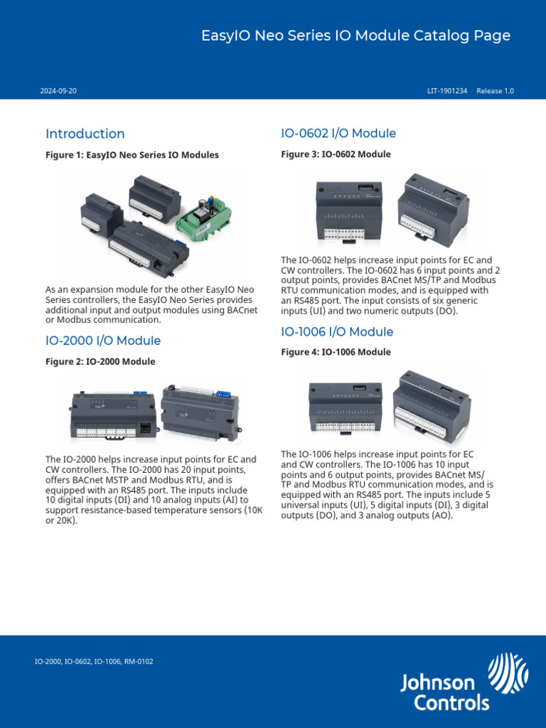 EasyIO Neo Series I/O Module Overview | PDF | Programmable Logic ...
