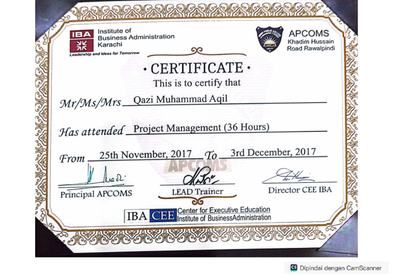 Project Management Cert. | PDF