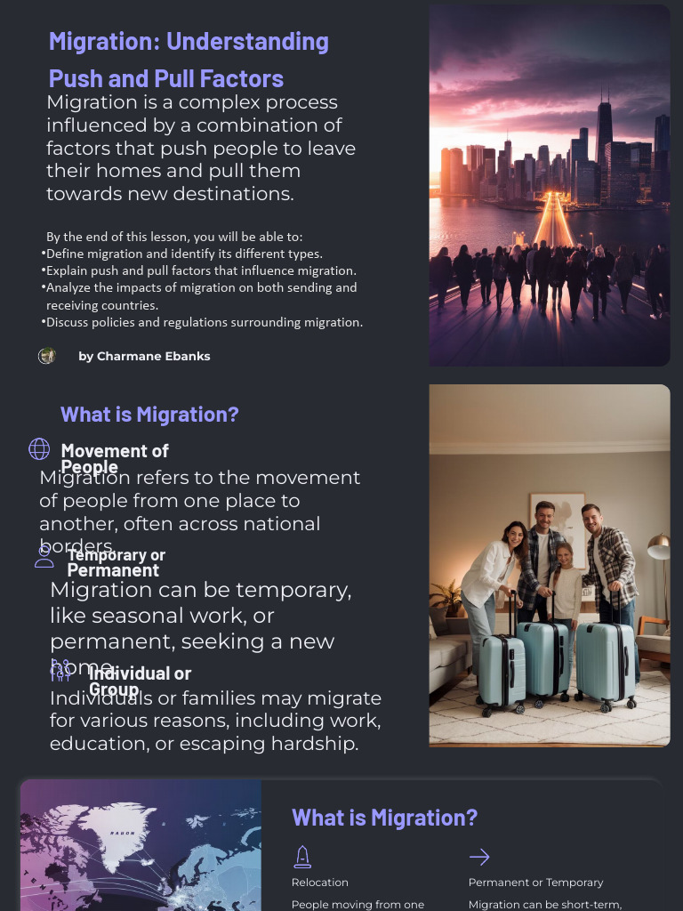 Migration Understanding Push and Pull Factors | PDF | Human Migration ...