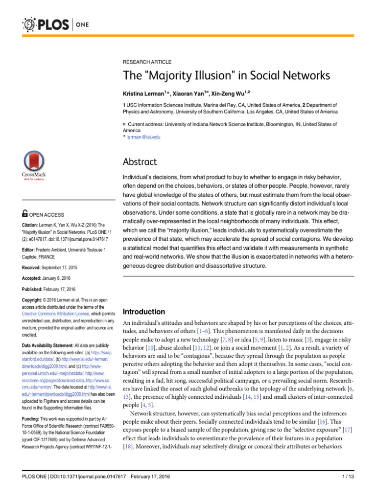 The - Majority Illusion - in Social Networks | PDF