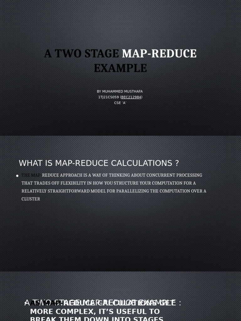 A Two Stage Example: Map-Reduce | PDF