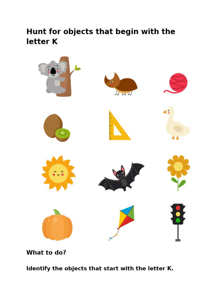 Identify The Objects K Eng Literacy Puzzle | PDF