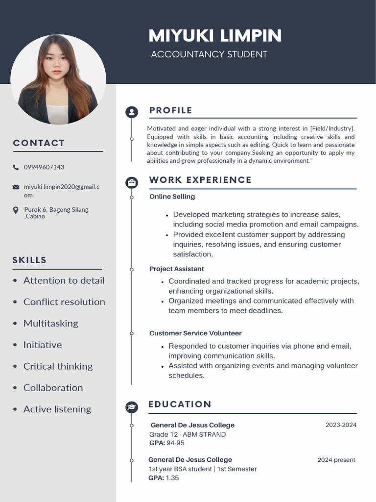 Blue and Gray Simple Professional CV Resume PDF | PDF