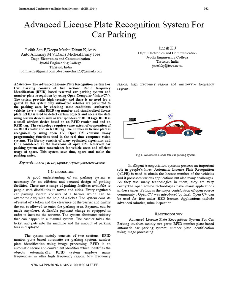 Advanced License Plate Recognition System For Car Parking | PDF | Image Segmentation | Optical ...