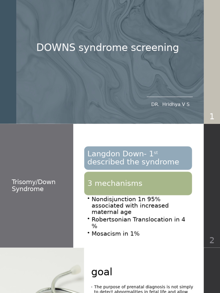 DOWN's Syndrome Screening | PDF | Medical Specialties | Diseases And ...