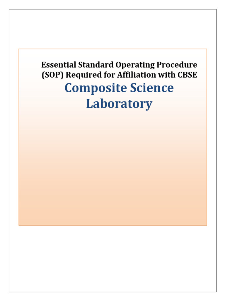 CBSE Affiliation Labs, Library and Sports SOP | PDF | Science | Learning