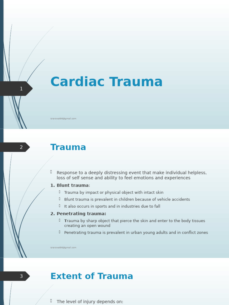 Cardiac Trauma | PDF | Heart | Major Trauma