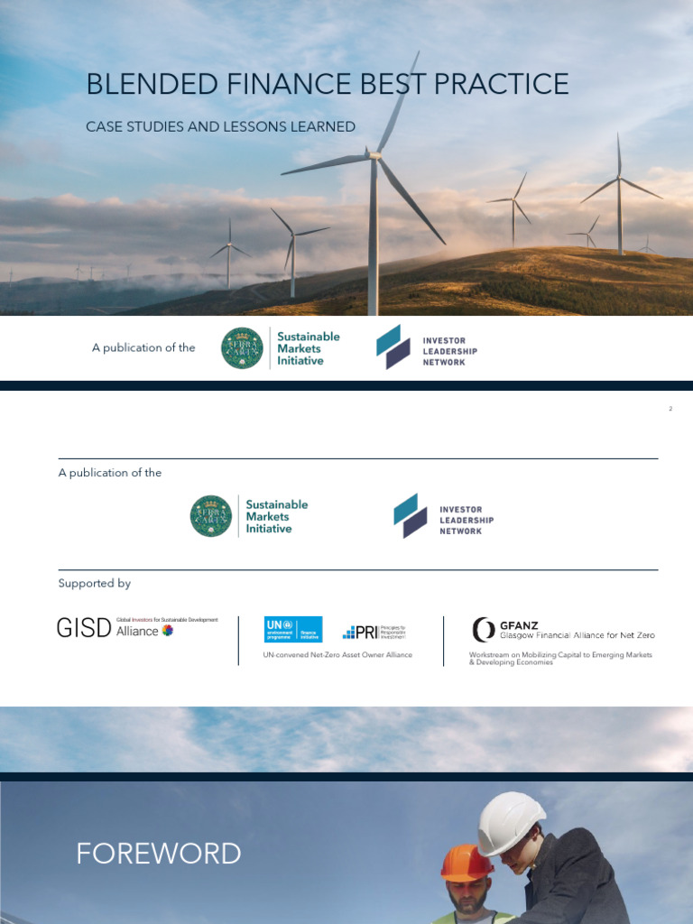 Blended Finance Best Practice Case Studies Lessons Learned | PDF ...