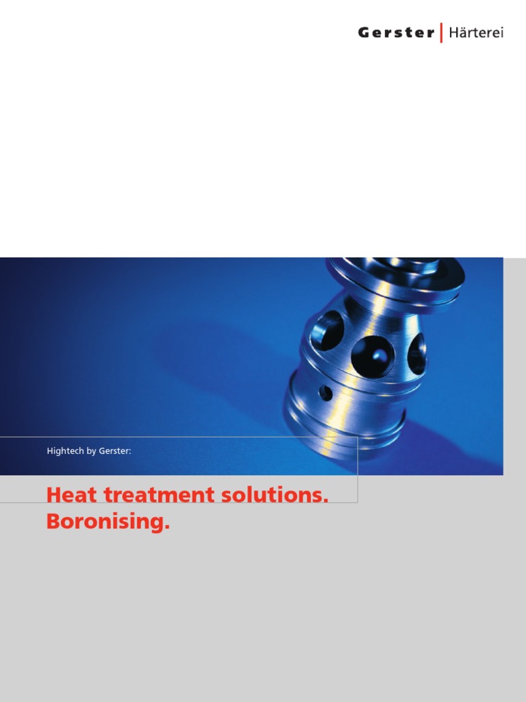Heat Treatment Solutions. Boronising.: Hightech by Gerster | PDF | Heat ...