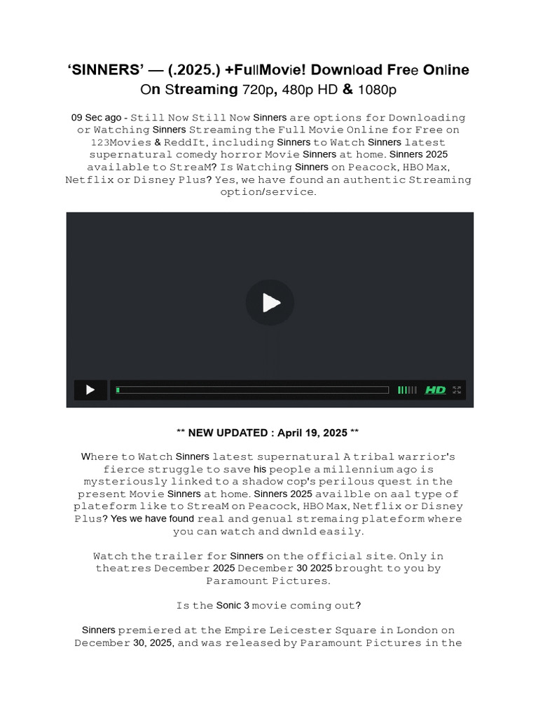 Sinners Us Streams6 | PDF