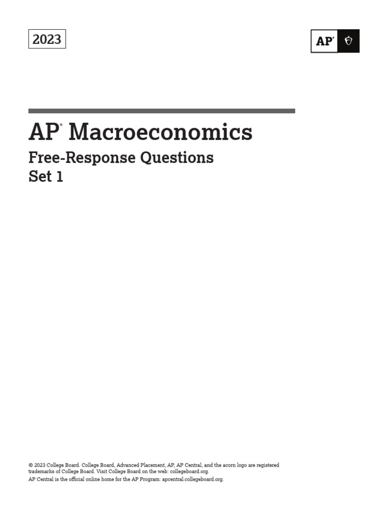 Ap23 FRQ Macroeconomics Set 1 | PDF | Macroeconomics | Inflation