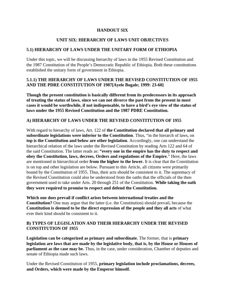 Introduction To Law HANDOUT 6 | PDF | Decree | Treaty