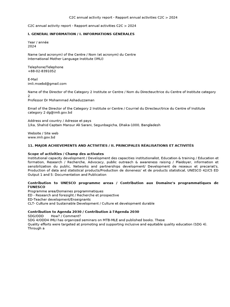 C2C Annual Activity Report 2024 | PDF