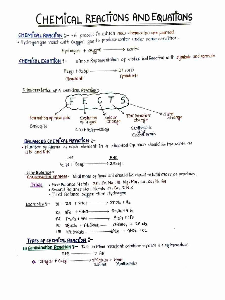 Chemical Reaction and Equation | PDF