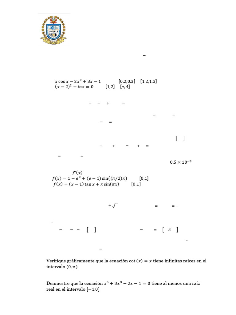 PRÁCTICA 2 MÉTODOS NUMÉRICOS 2025-1 | PDF | Análisis numérico | Ecuaciones
