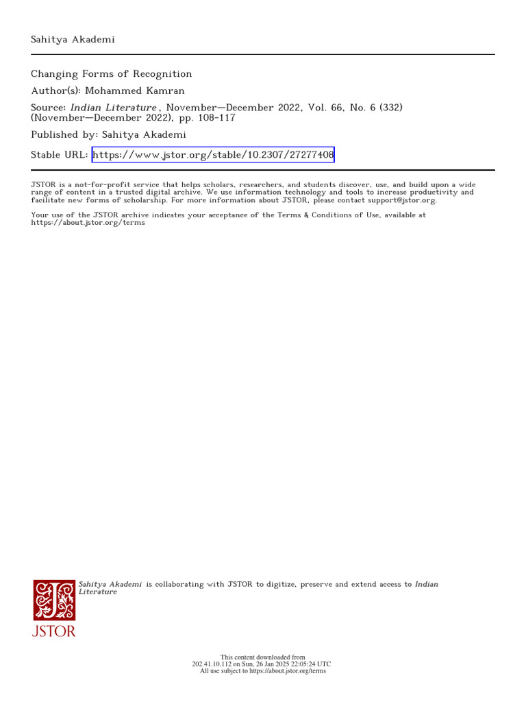 Changing Forms Recognition Narrative in | PDF