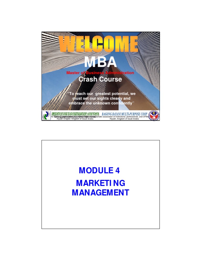 Module 4 - Marketing Management - Mba Crash Course | PDF | Market ...