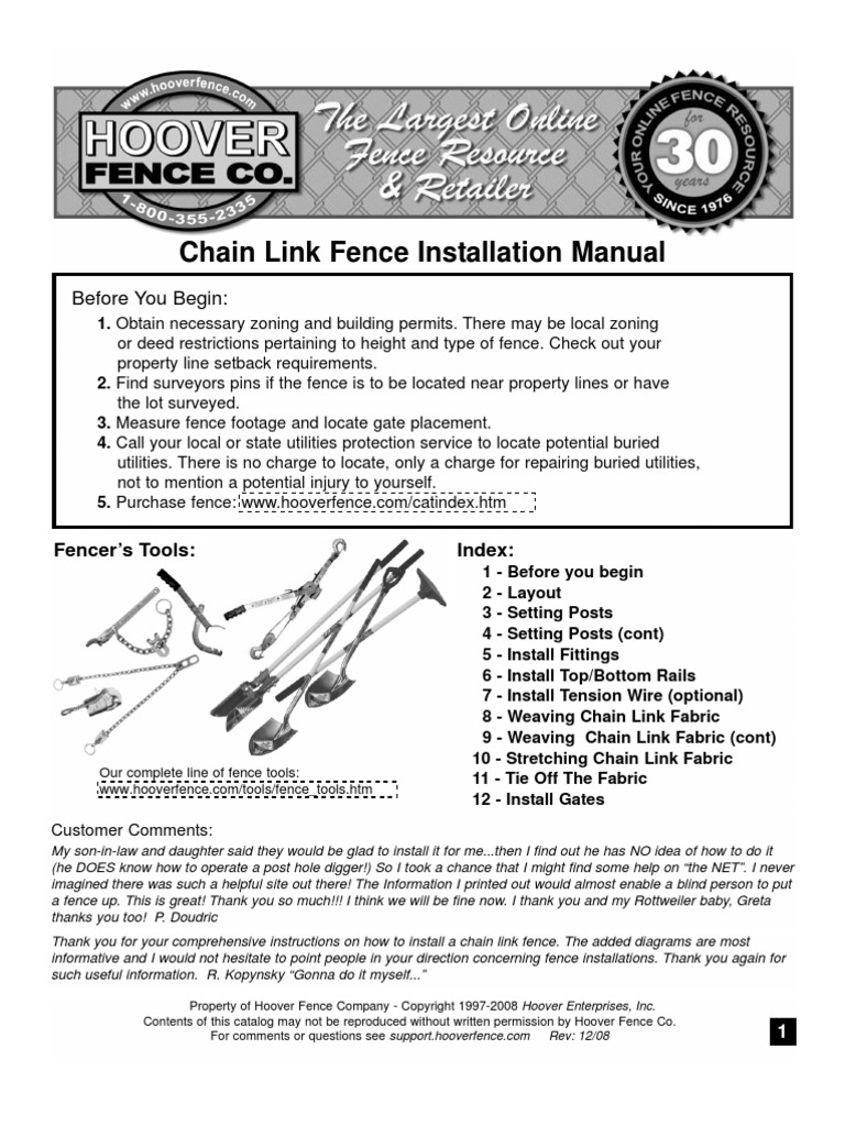A Step-by-Step Guide to Installing a Residential Chain Link Fence | PDF ...
