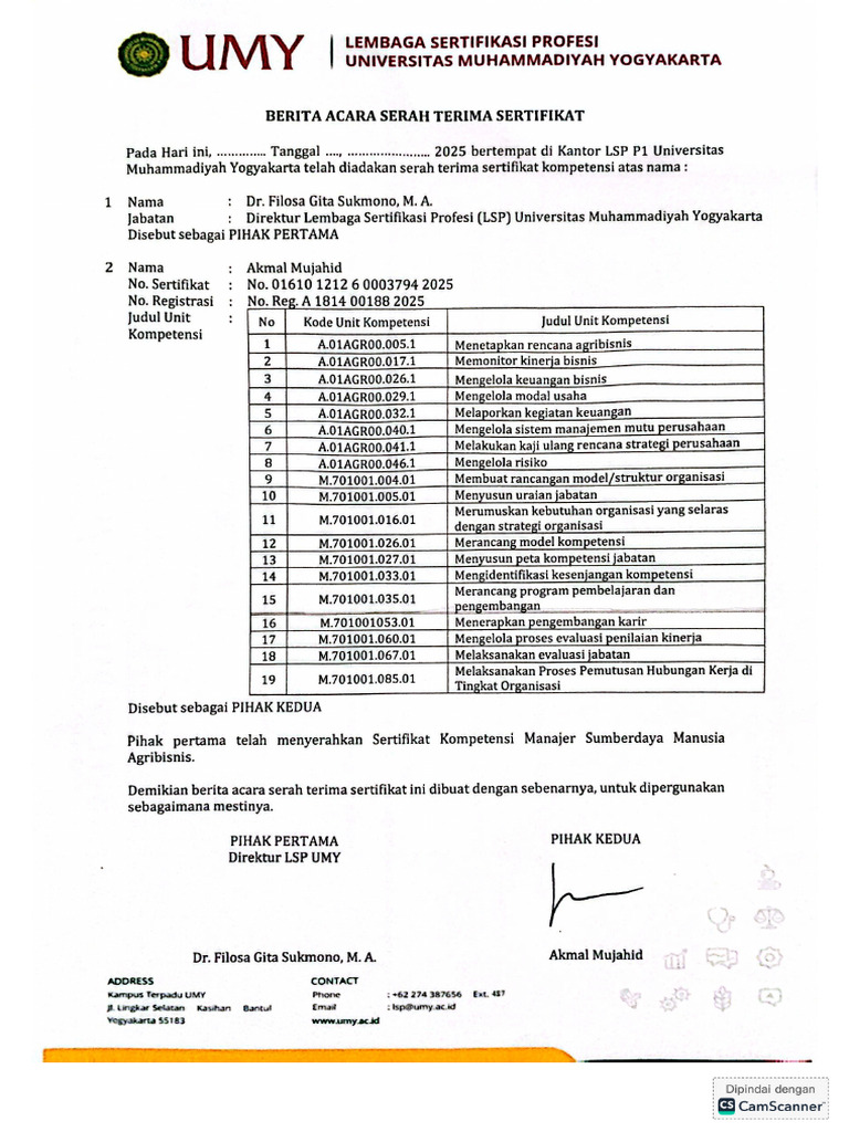 Berita Acara Akmal | PDF