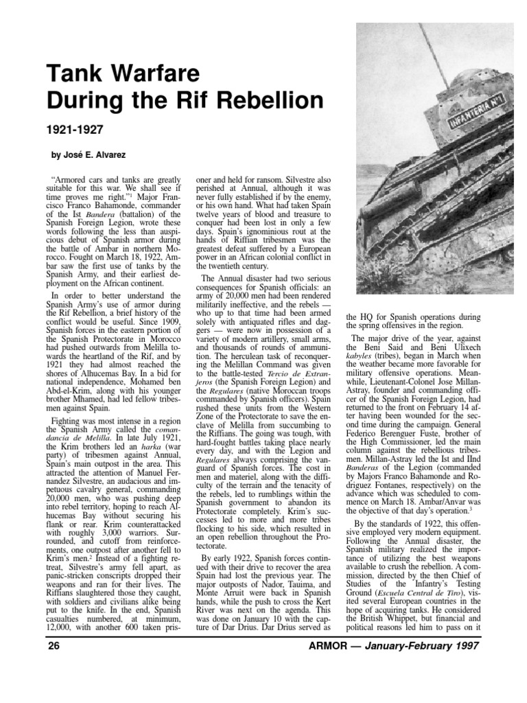 Tank Warfare During The Rif Rebellion | PDF | Tanks | Infantry