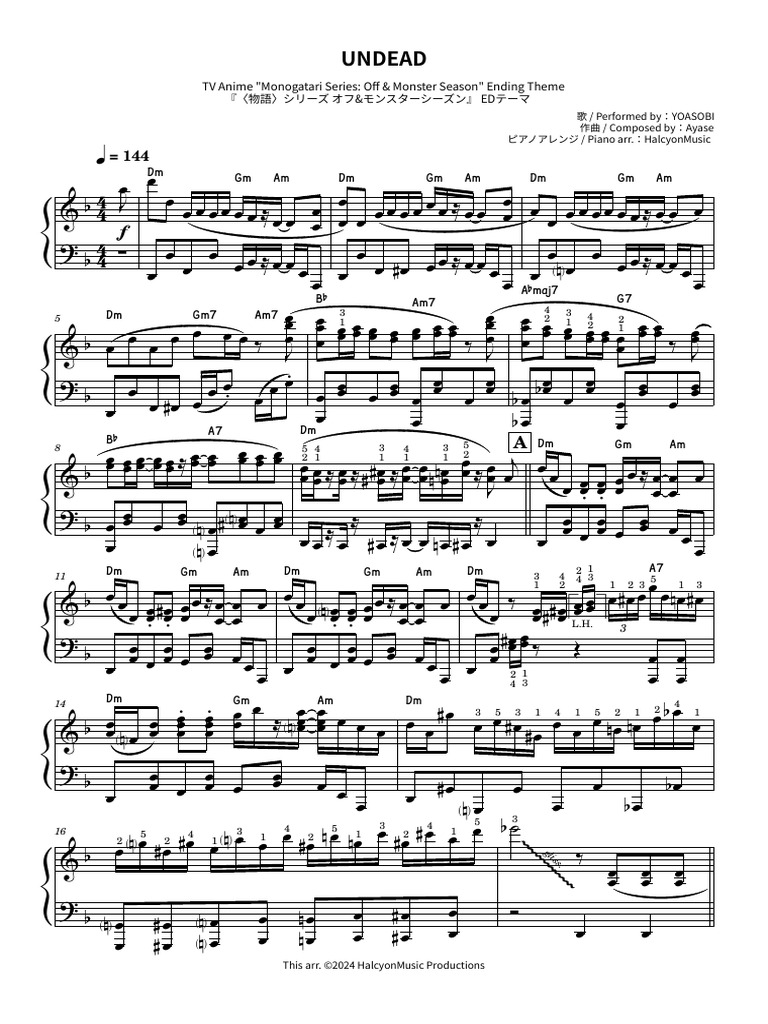 185311_[HalcyonMusic] YOASOBI - UNDEAD | PDF