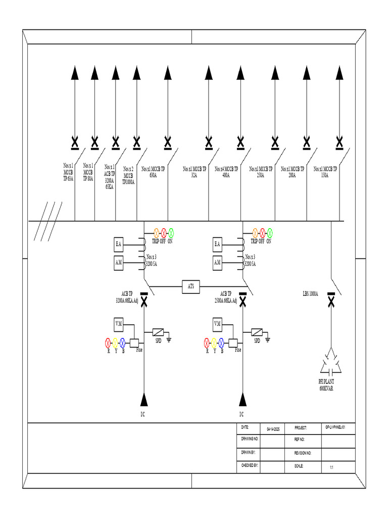 04 & 05 - Gf-Lv-Panel-01 & 600kvar Pfi - SLD | PDF