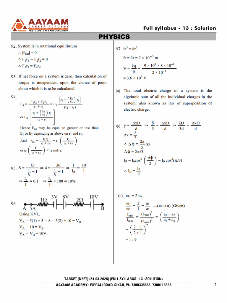 Solution & Answerkey-2 | PDF