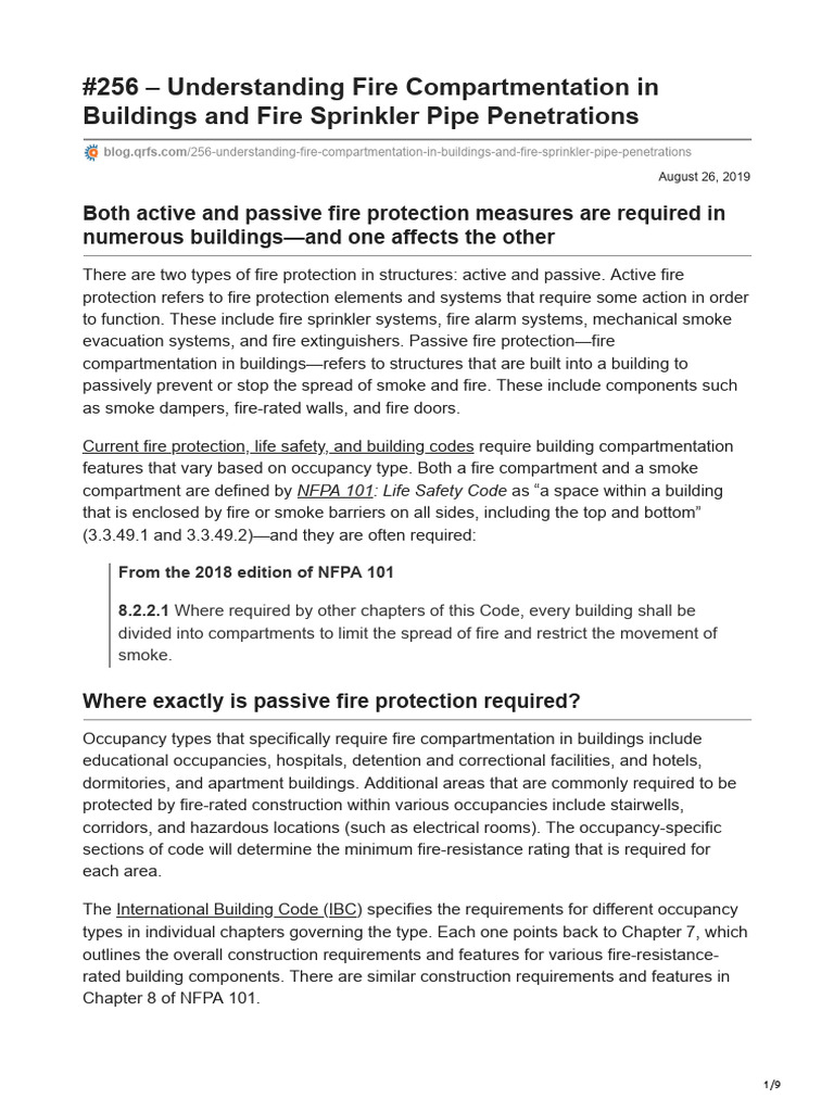 Understanding Fire Compartmentation in Buildings and Fire Sprinkler ...