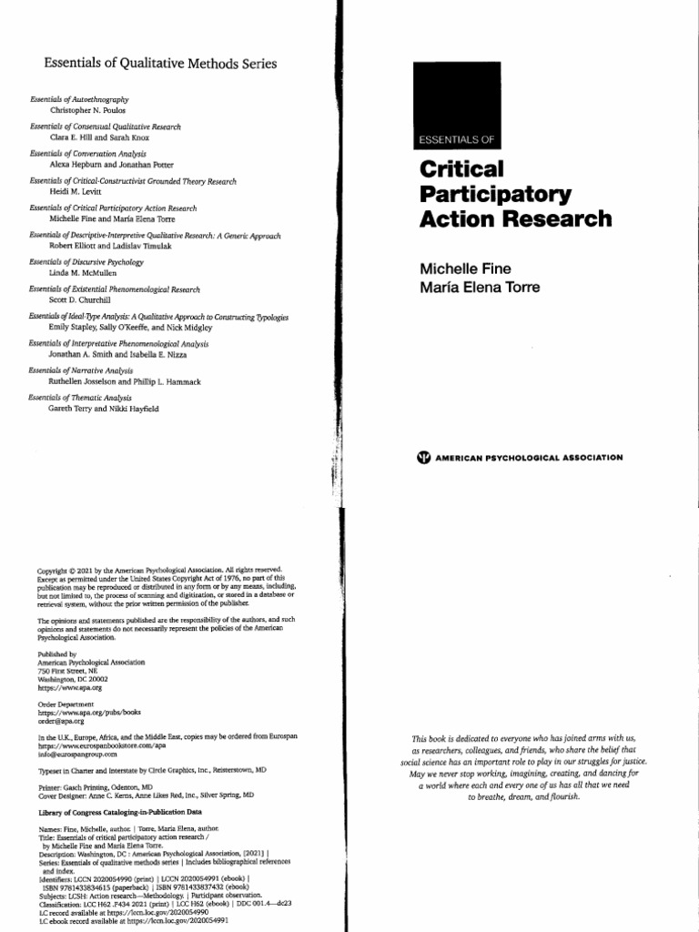 Michelle Fine and María Elena Torre - Critical Participatory Action ...