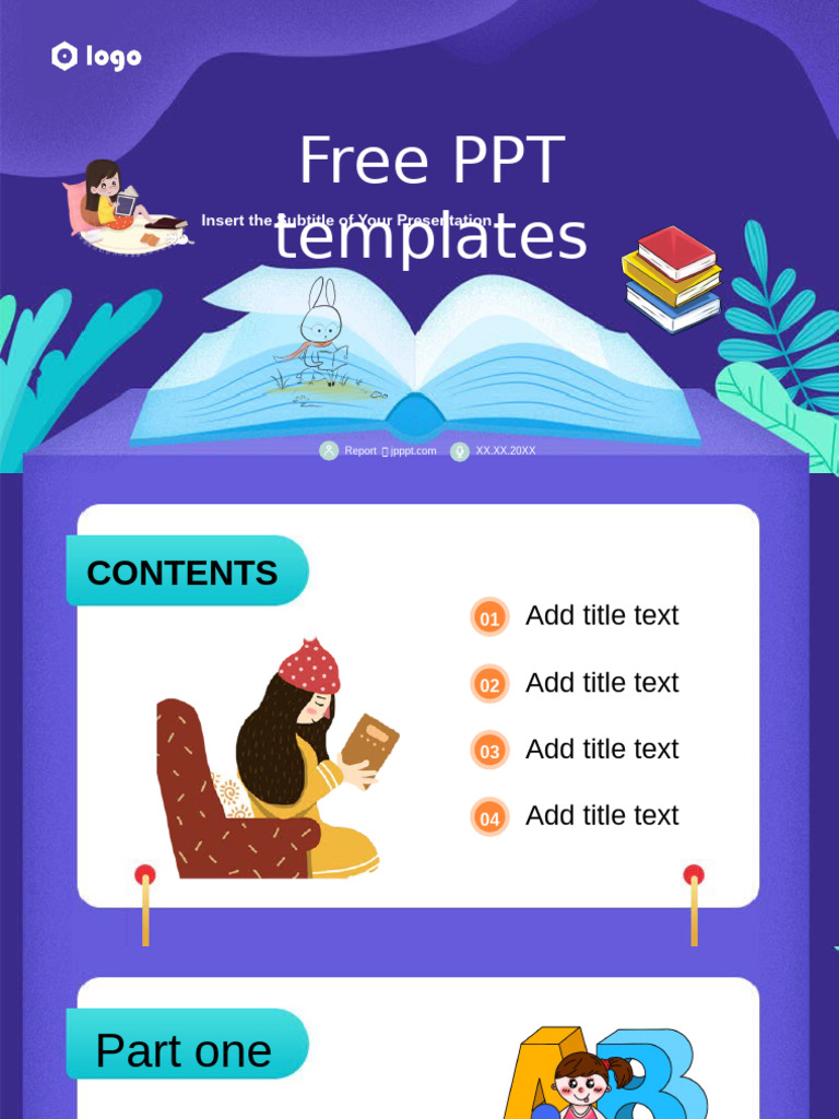 Cartoon Illustration Style PPT Template | PDF | Computing