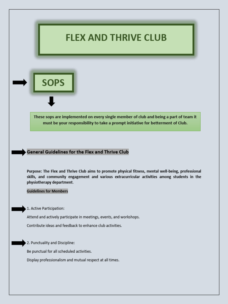 Flex and Thrive Club Guidelines | PDF