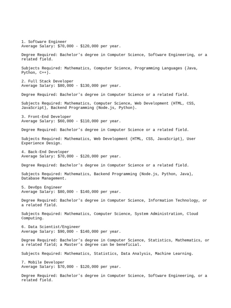 High-Paying and Future-Proof Software Development Roles | PDF ...