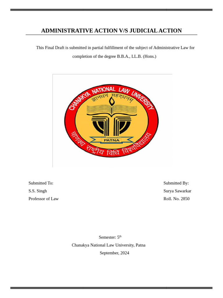 Administrative Action Vs Judicial Action | PDF | Precedent | Judiciaries