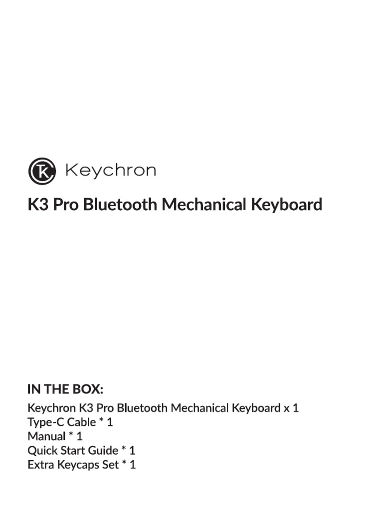 K3 Pro Keyboard User Manual | PDF