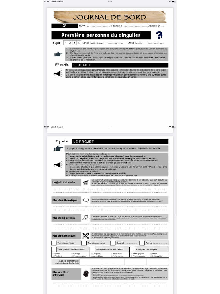 Journal de Bord À Compléter | PDF
