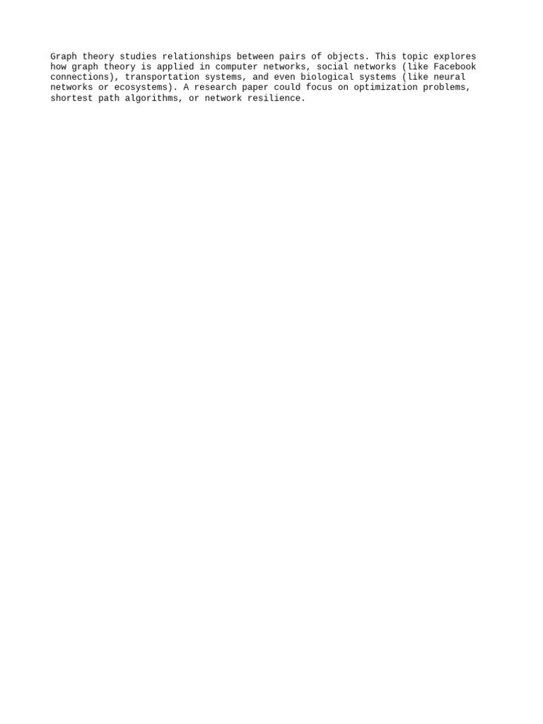 Applications of Graph Theory in Real-World Networks | PDF