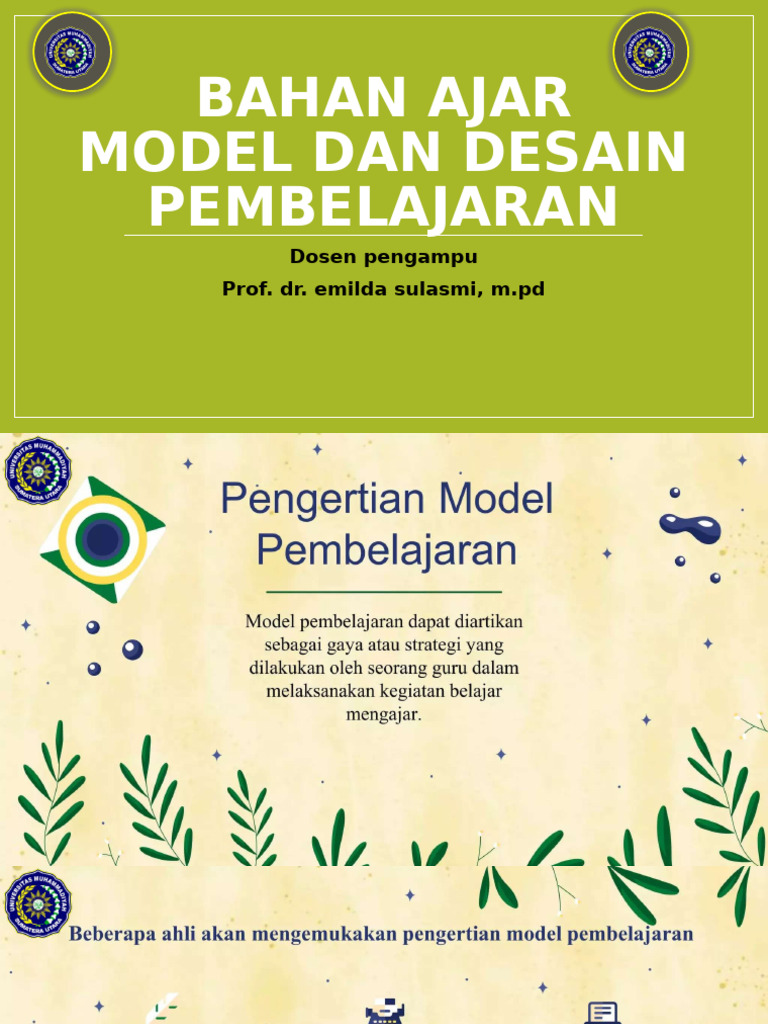 Bahan Ajar Model Dan Desain Pembelajaran | PDF