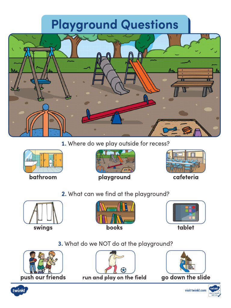 Color Life Skills - Playground at School | PDF