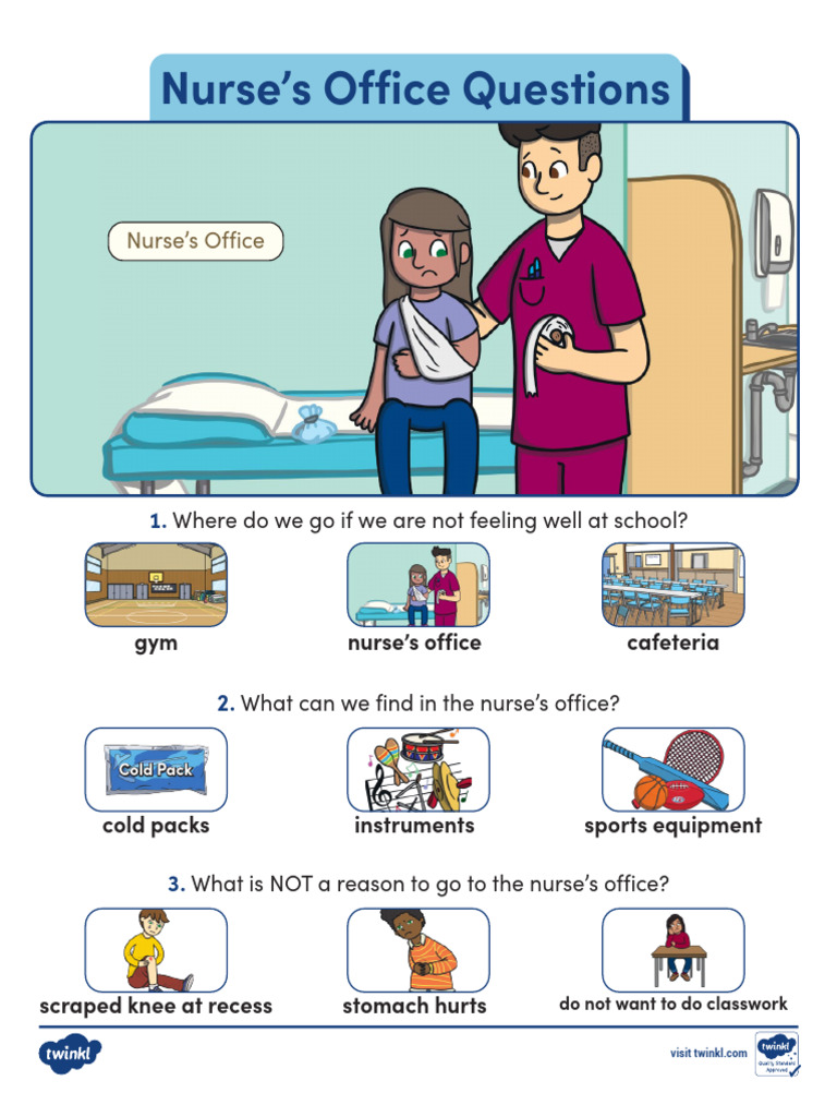 Color Life Skills- Nurse_s Office at School | PDF