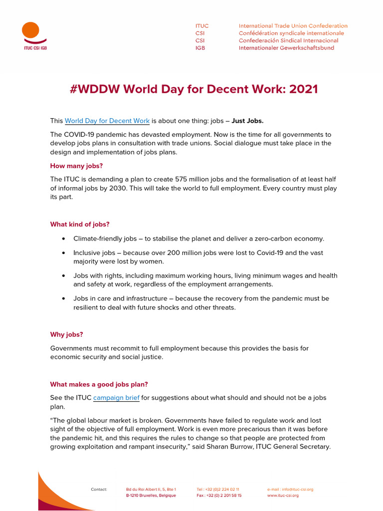 WDDW 2021 Social Media Pack en | PDF | Employment | Labor