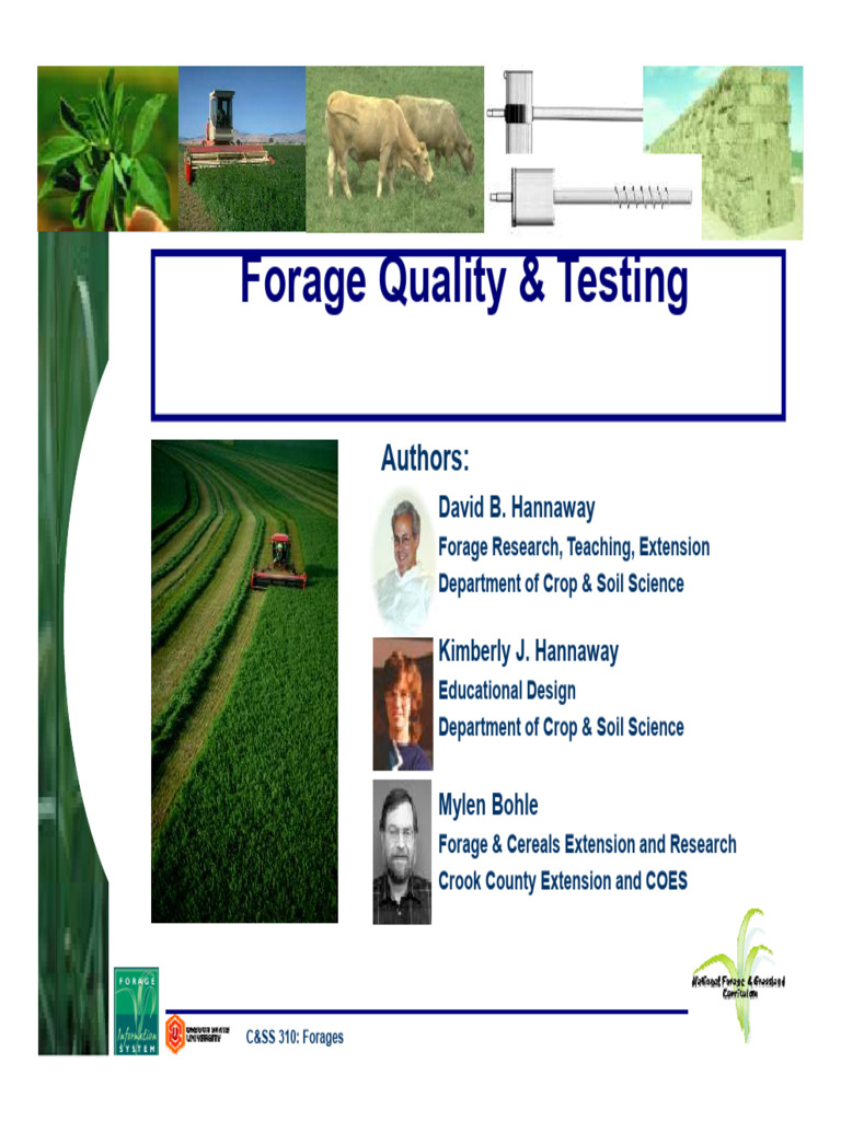 4 - Forage Quality and Testing | PDF | Dietary Fiber | Diet & Nutrition