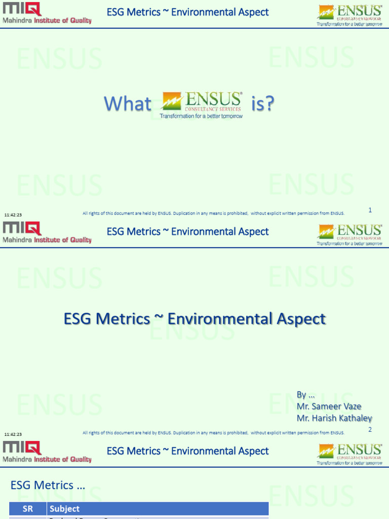 ESG Metrix Environmental Aspects | PDF | British Thermal Unit | Calorie