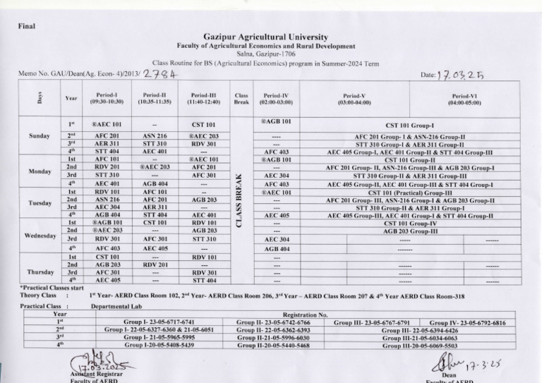 Final Class Routine For Summer-2024 | PDF