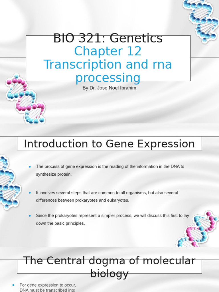 Chapter 12 - Transcription and RNA Processing | PDF | Rna Splicing | Rna