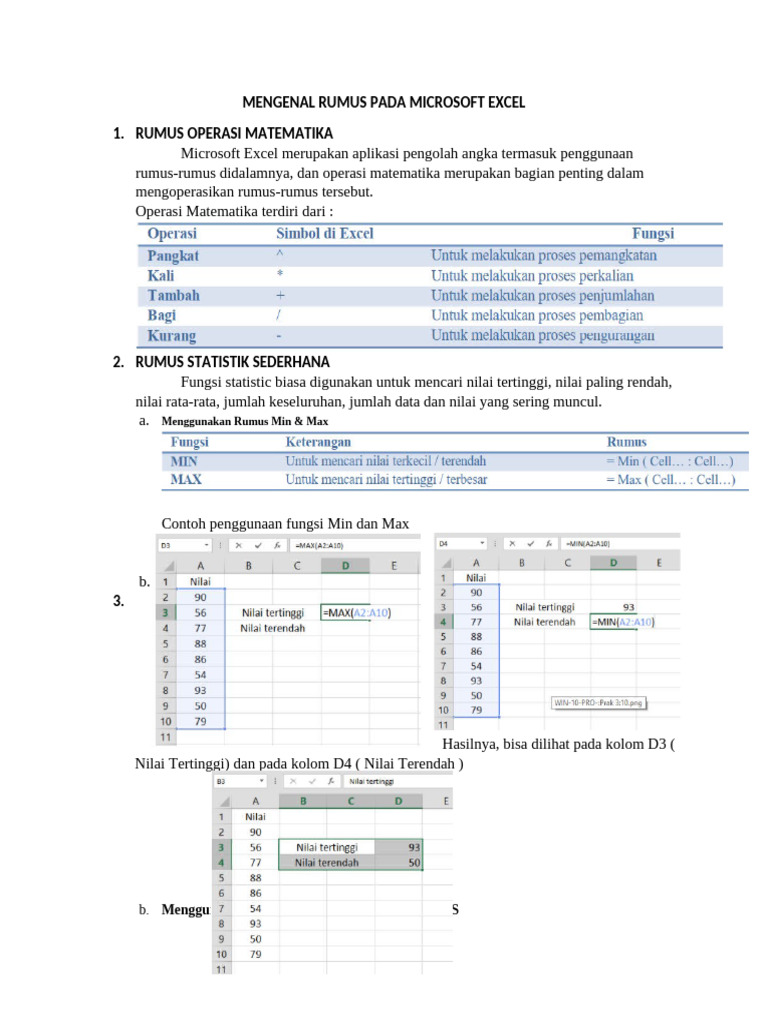 Rumus Statistik Sederhana di Excel | PDF