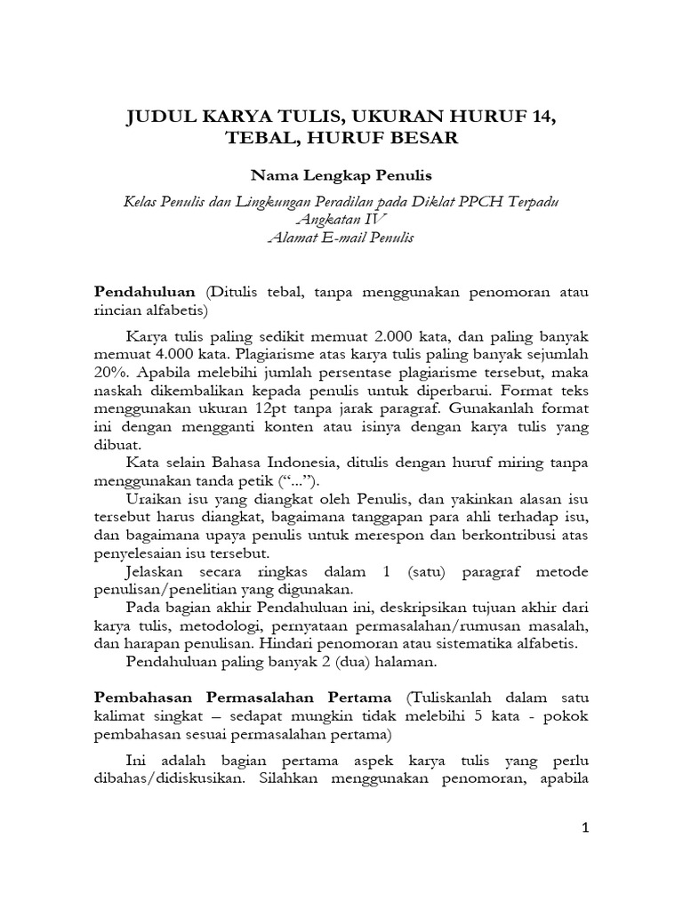 Template Penyusunan Naskah Antologi | PDF